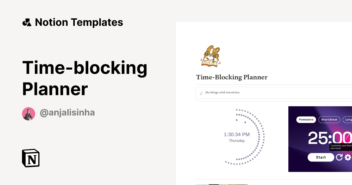 Time-blocking Planner Template | Notion Marketplace