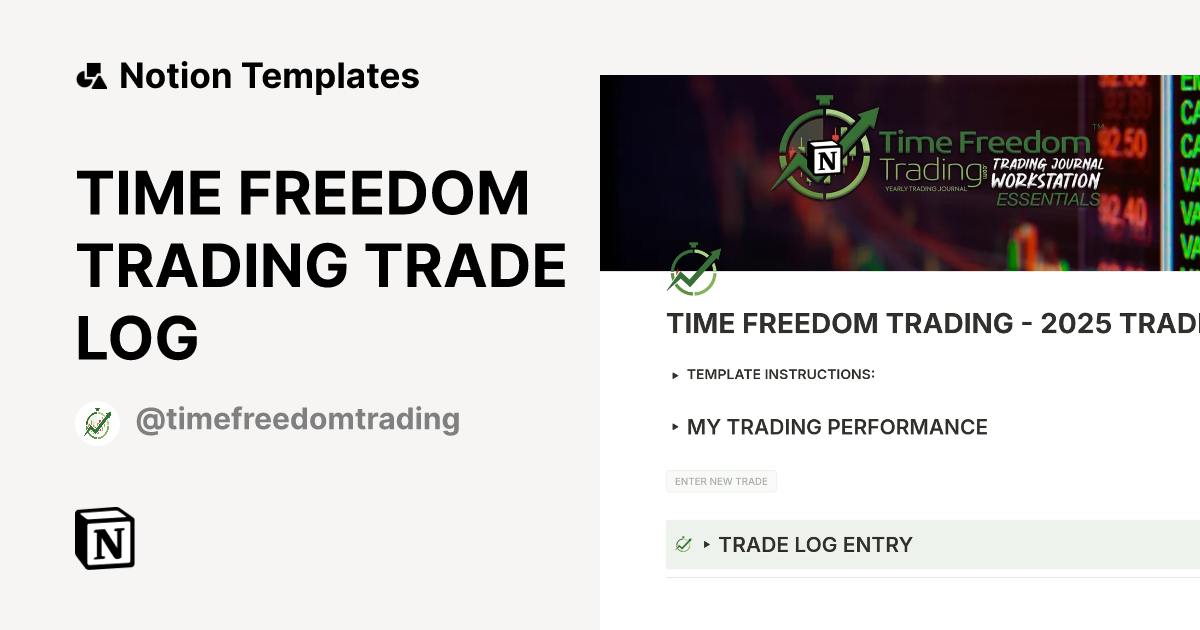 TIME FREEDOM TRADING TRADE LOG Template by TimeFreedomTrading.com ...