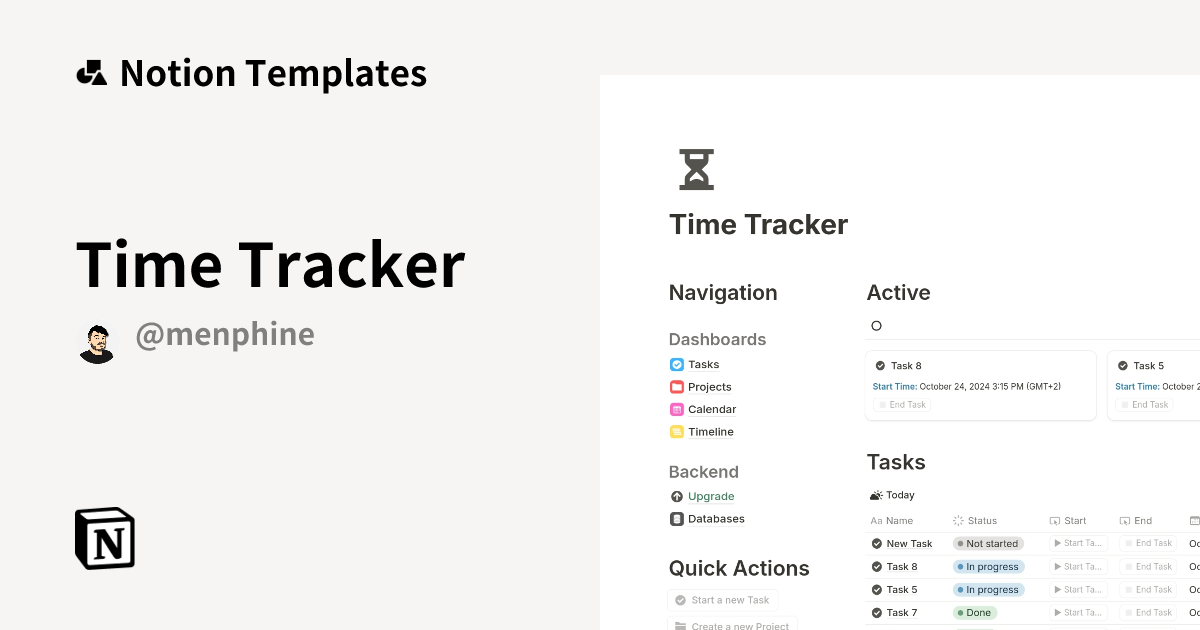 Time Tracker Template | Notion Marketplace