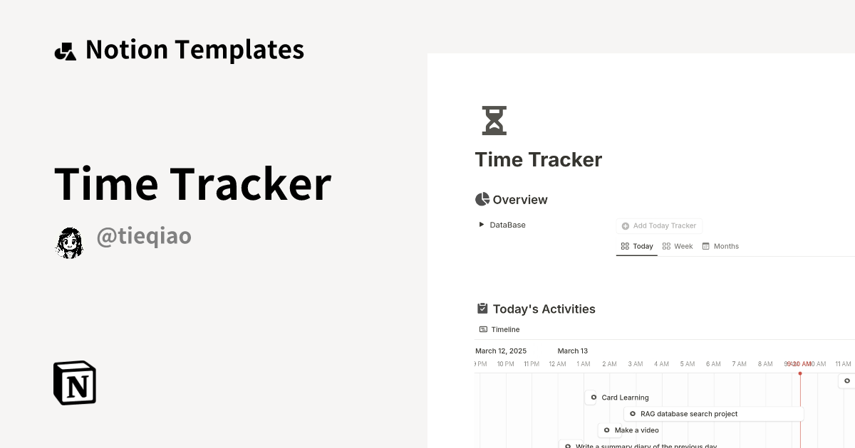 Time Tracker Template | Notion Marketplace