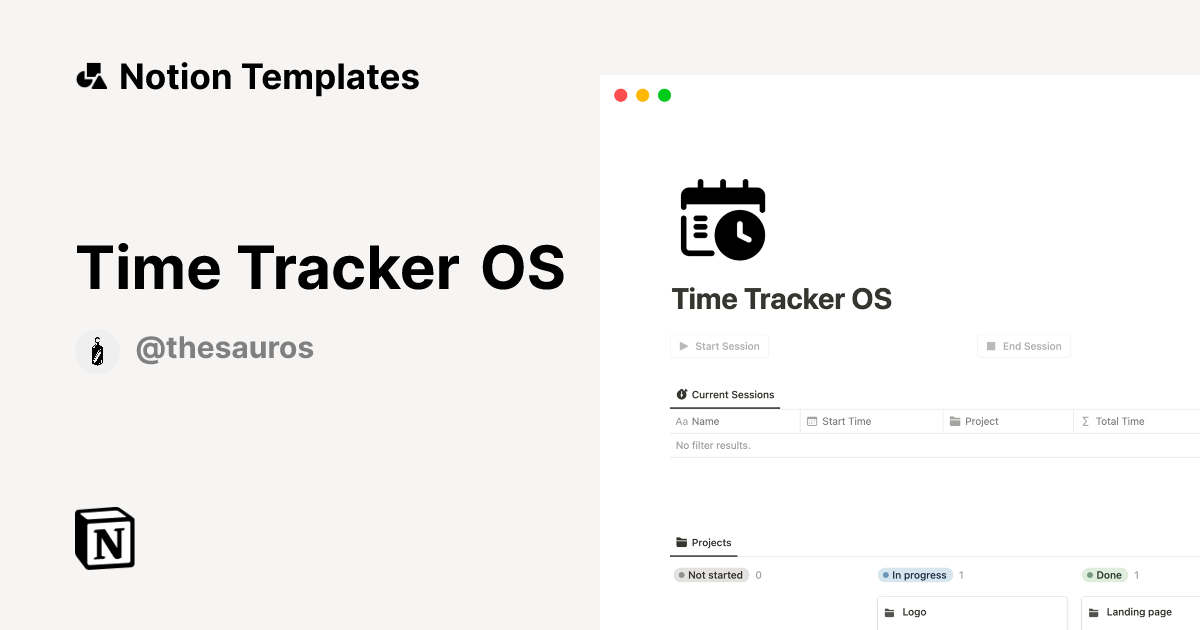 Time Tracker OS Template | Notion Marketplace