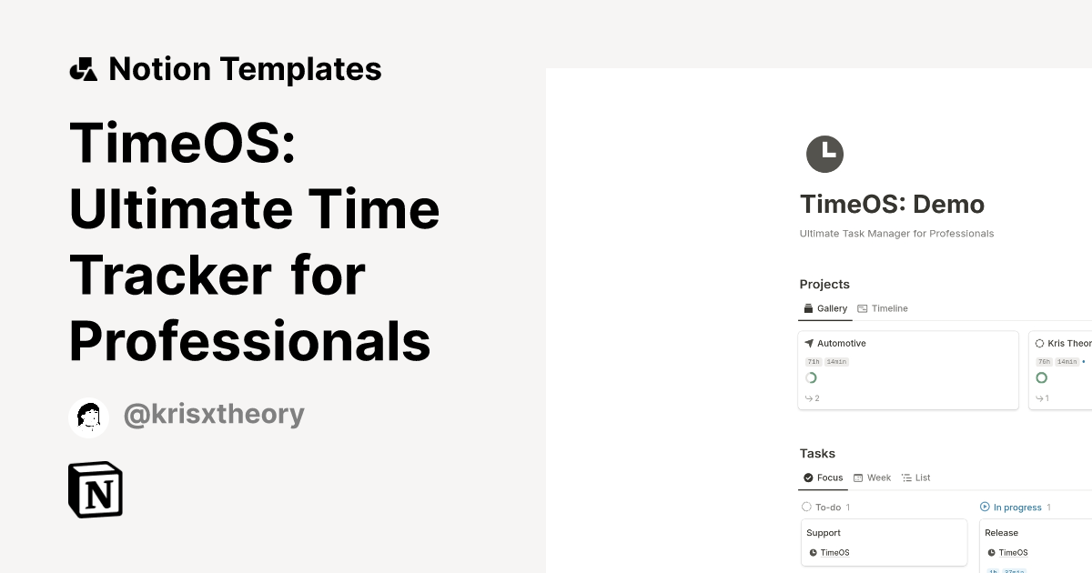 TimeOS: Ultimate Time Tracker for Professionals Template by Kris Theory ...
