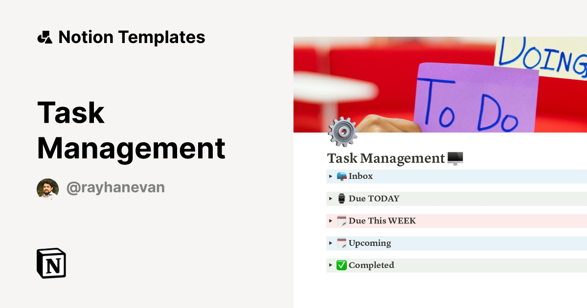 Task Management Template | Notion Marketplace