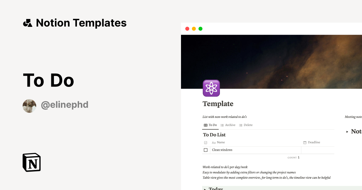 To Do Template | Notion Marketplace