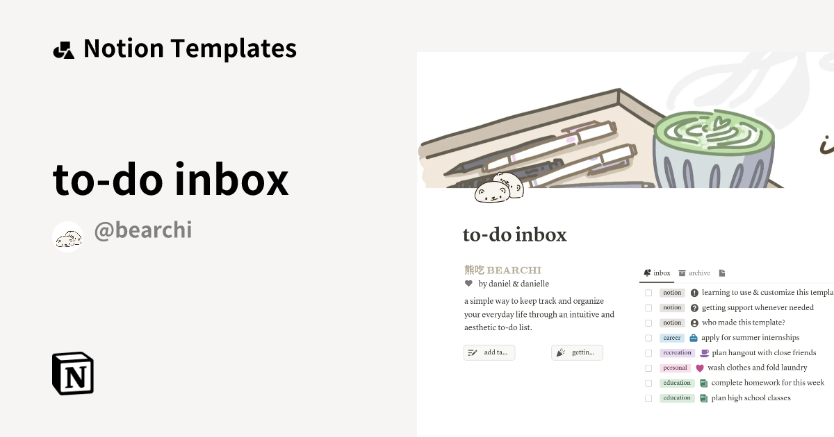 to-do inbox Template | Notion Marketplace