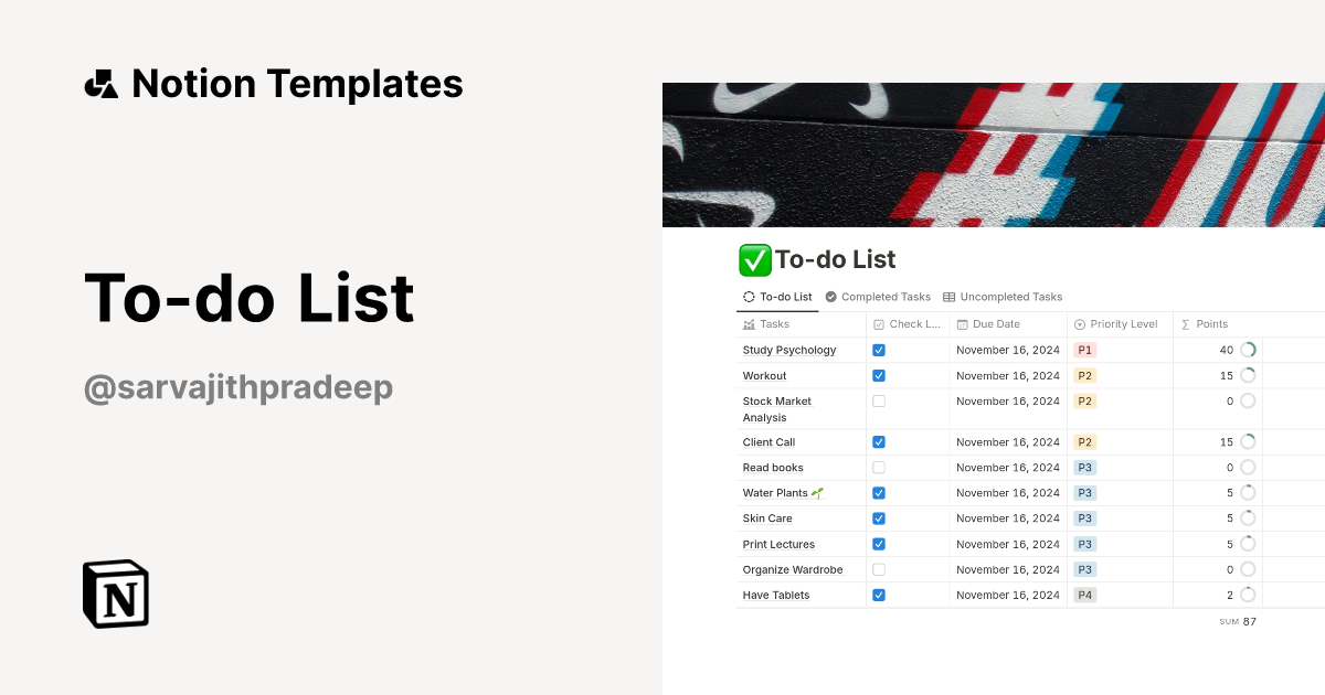 To-do List Template | Notion Marketplace