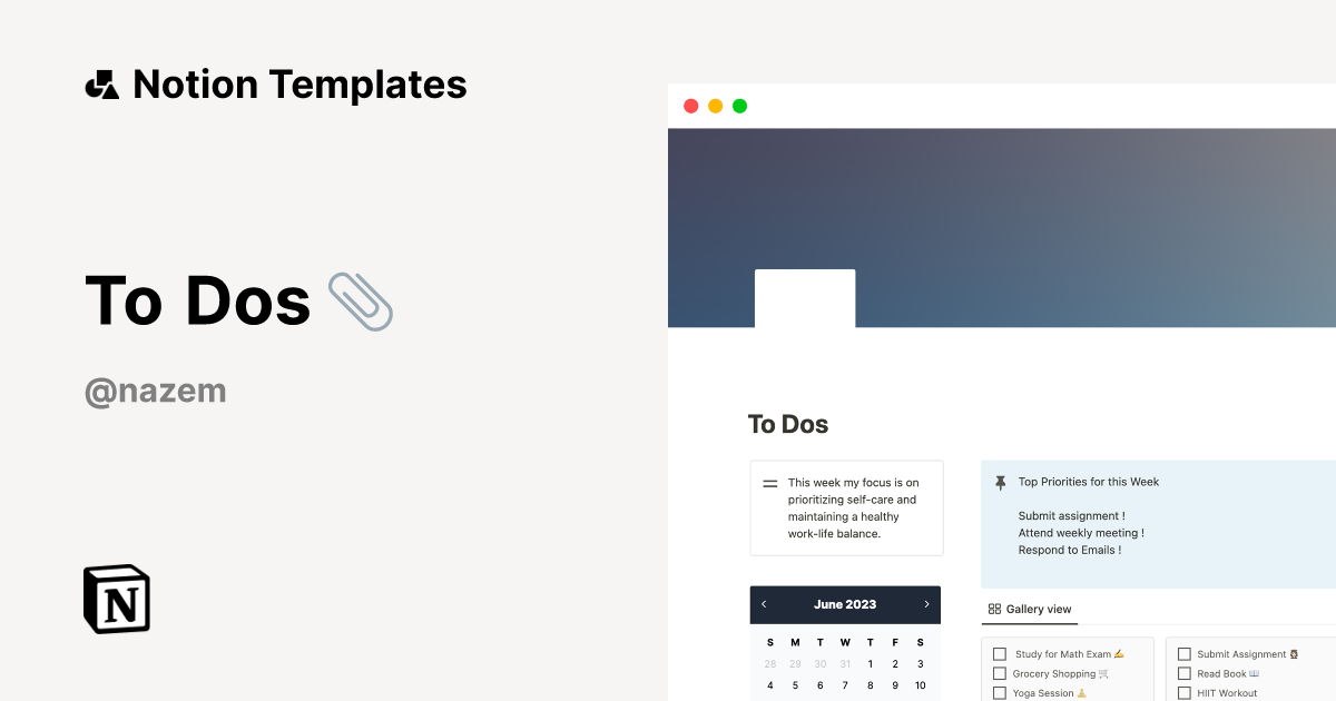 To Dos 📎 Template | Notion Marketplace