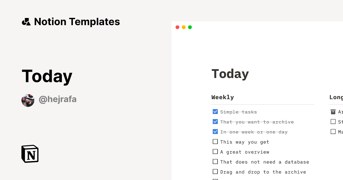Today Template | Notion Marketplace