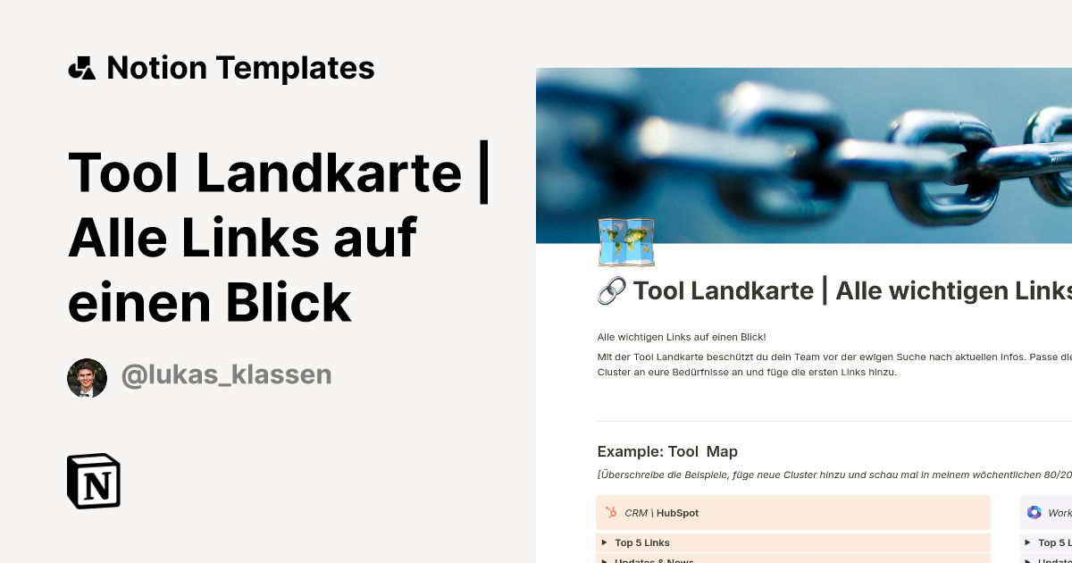 Tool Landkarte | Alle Links auf einen Blick Template | Notion Marketplace