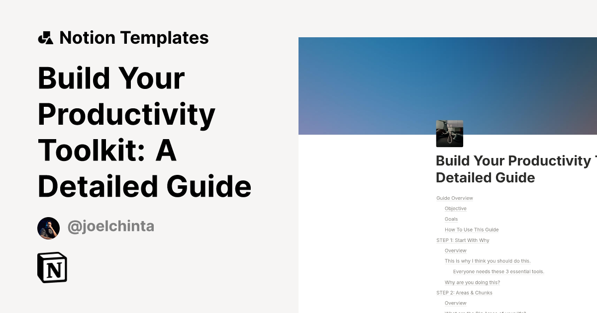 Build Your Productivity Toolkit: A Detailed Guide Template | Notion ...