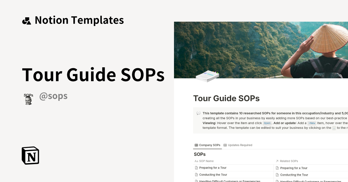 Tour Guide SOPs Template by SOPs | Notion Marketplace