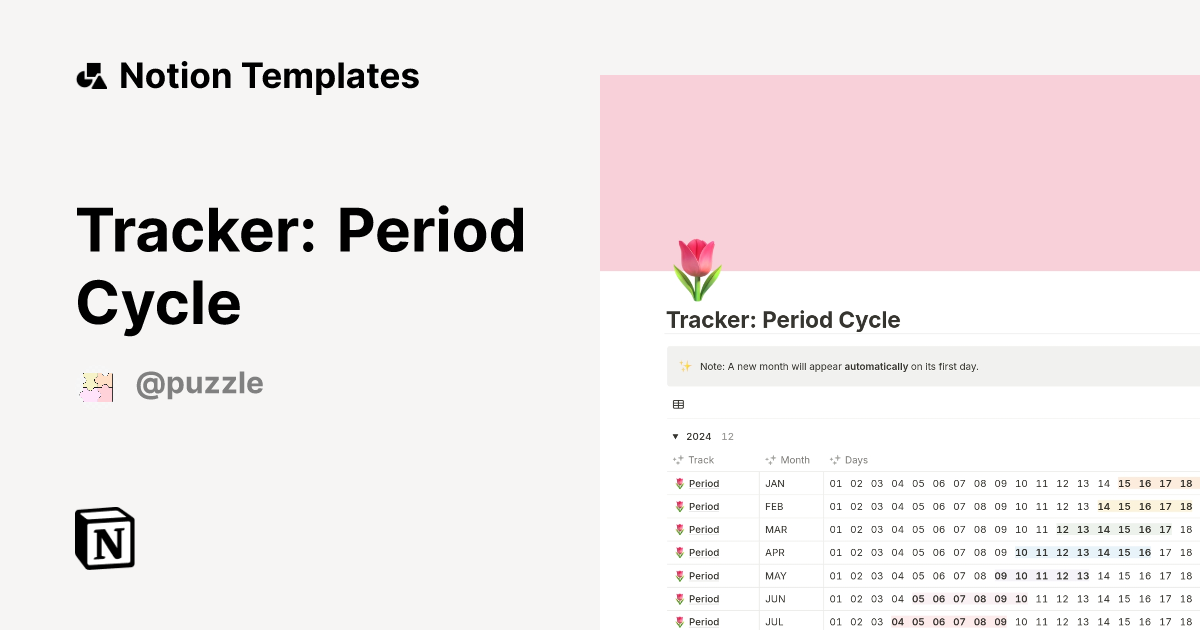 Tracker: Period Cycle Template | Notion Marketplace