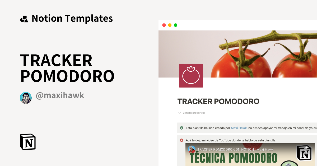 TRACKER POMODORO Template | Notion Marketplace