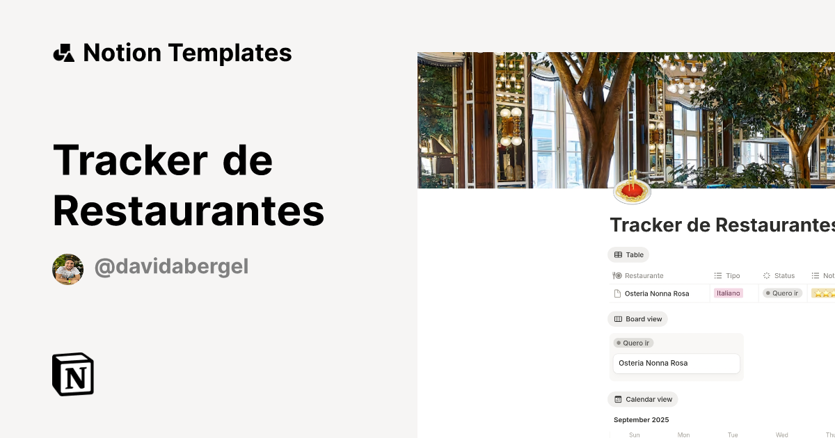 Tracker de Restaurantes Template | Notion Marketplace