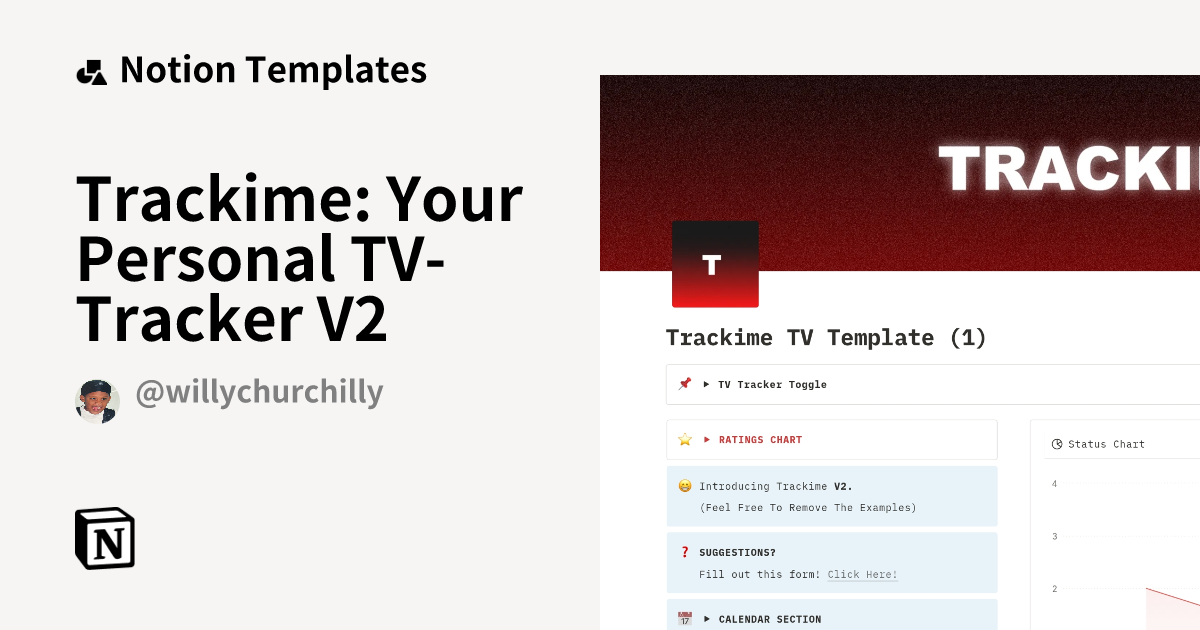 Trackime: Your Personal TV-Tracker V2 Template | Notion Marketplace
