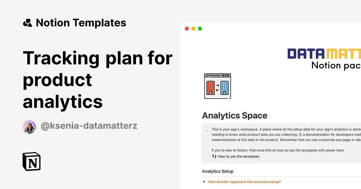 Tracking plan for product analytics Template | Notion Marketplace