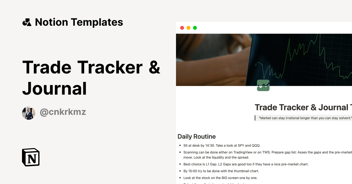 Trade Tracker & Journal Template | Notion Marketplace