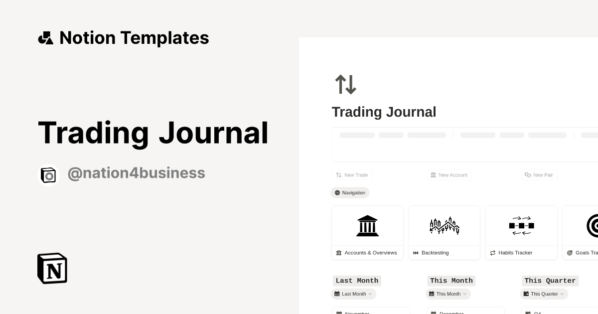 Trading Journal Template | Notion Marketplace