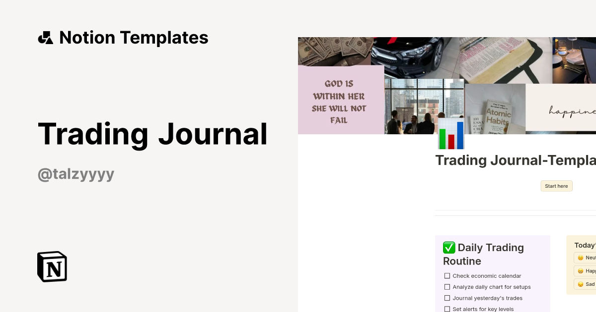 Trading Journal Template by Trading templates | Notion Marketplace