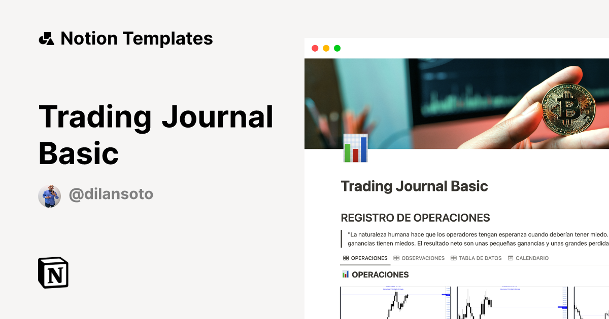 Trading Journal Basic Template | Notion Marketplace