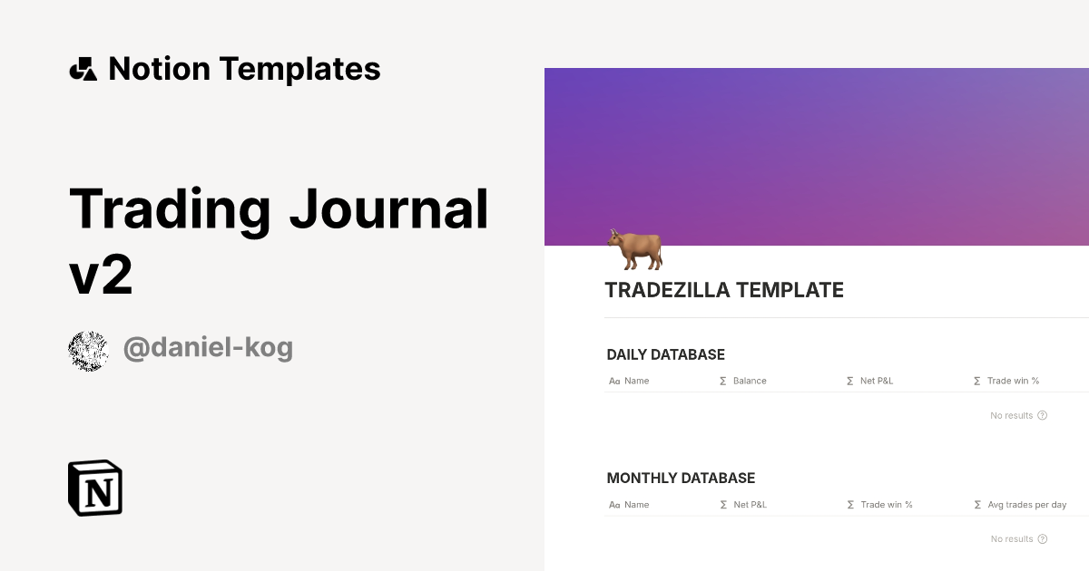Trading Journal v2 Template | Notion Marketplace