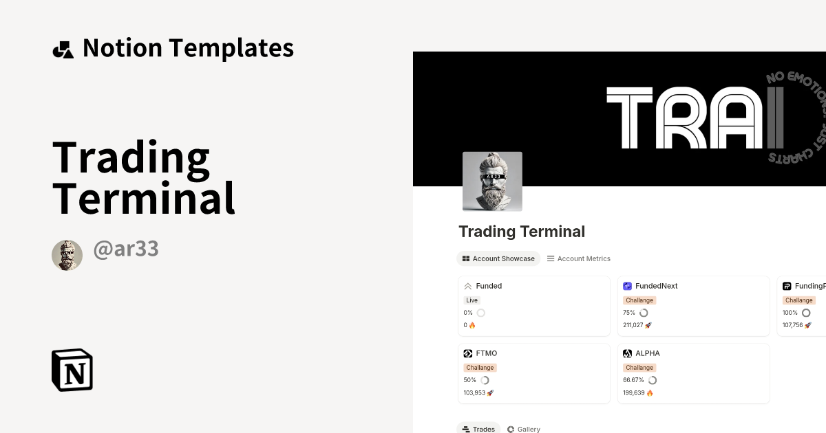 Trading Terminal Template | Notion Marketplace