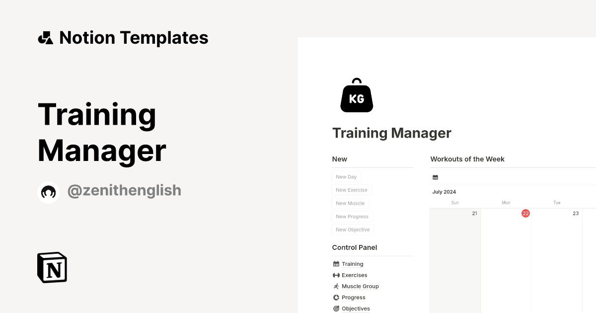 Training Manager Template by Zenith | Notion Marketplace