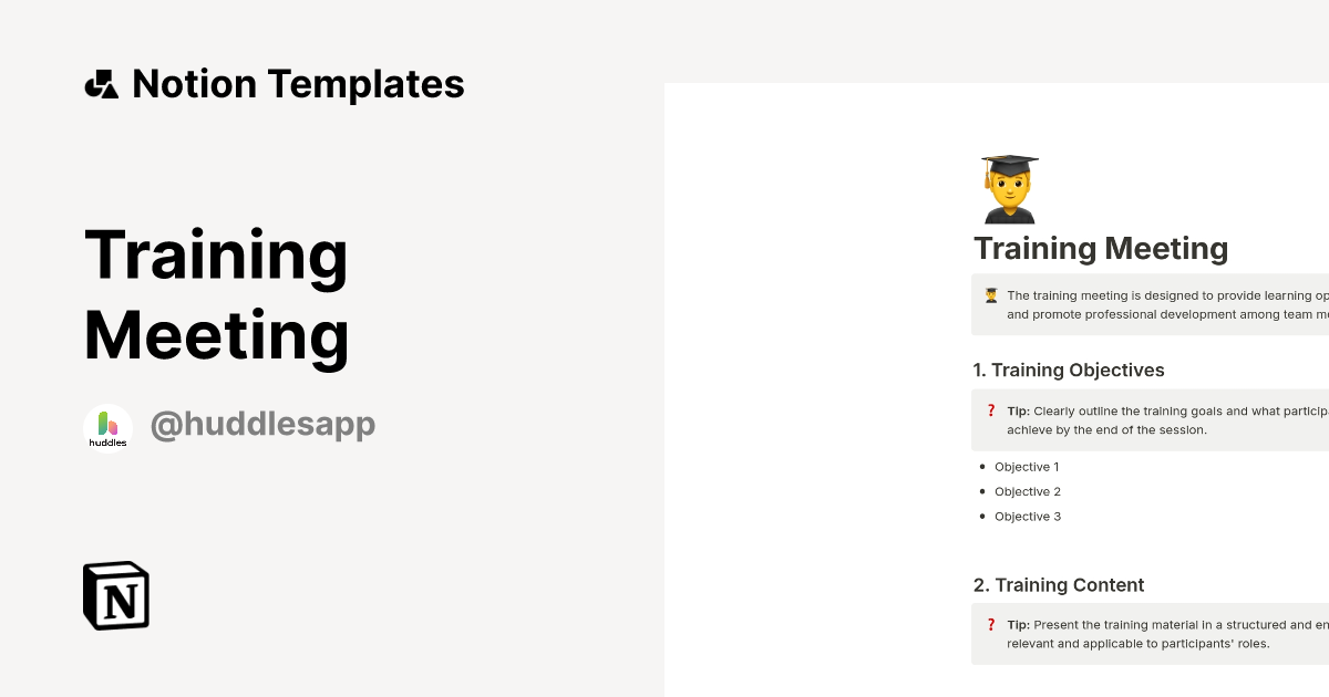 Training Meeting Template | Notion Marketplace