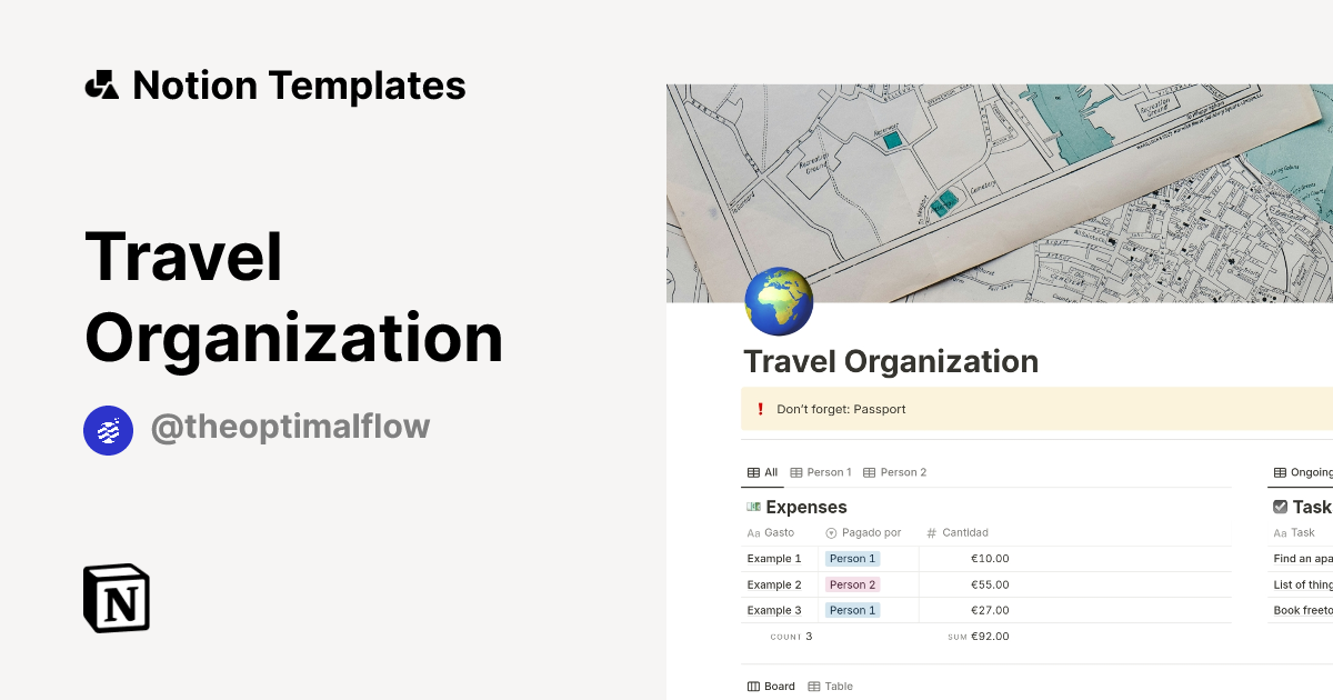 Travel Organization Template | Notion Marketplace