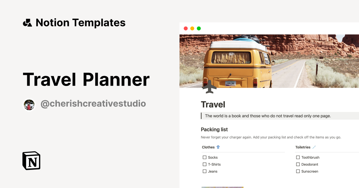Travel Planner Template | Notion Marketplace