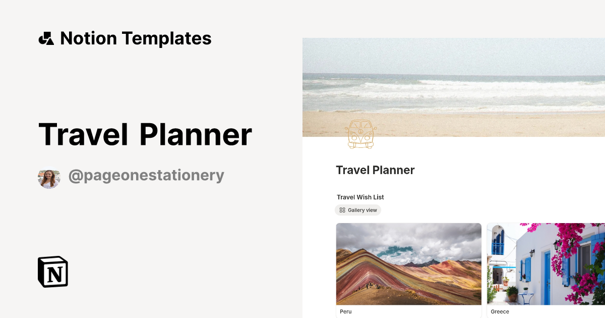 Travel Planner Template | Notion Marketplace