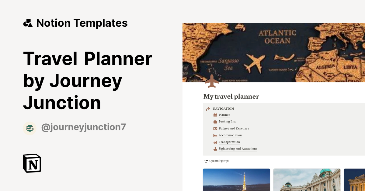 Travel Planner by Journey Junction Template | Notion Marketplace