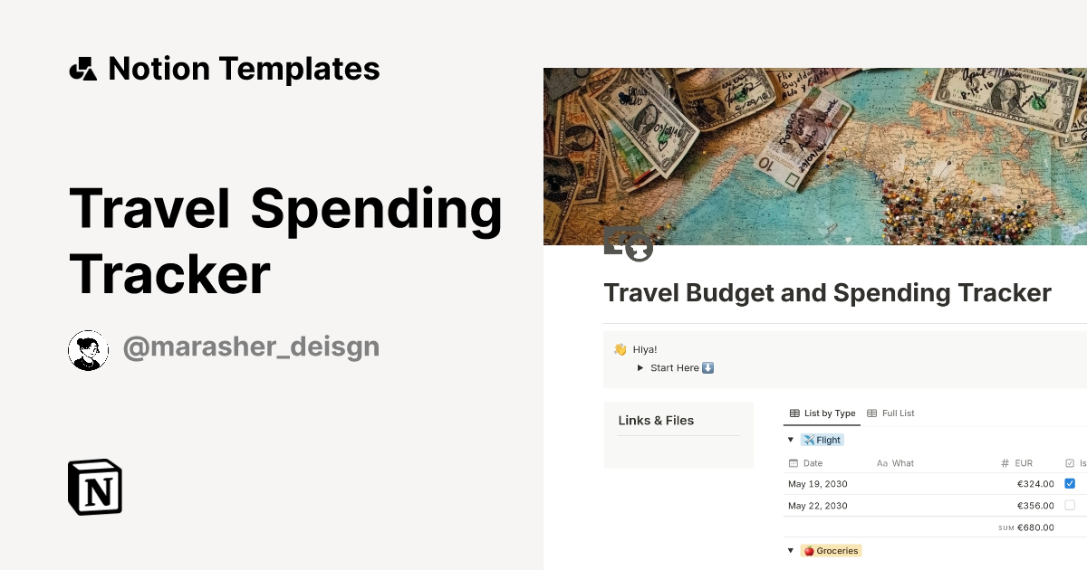 Travel Spending Tracker Template | Notion Marketplace