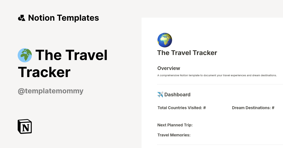 🌍 The Travel Tracker Template by Template Mommy | Notion Marketplace