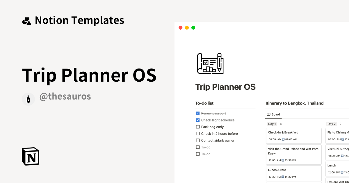 Trip Planner OS Template | Notion Marketplace