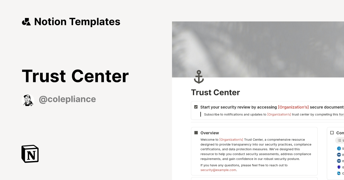 Trust Center Template | Notion Marketplace