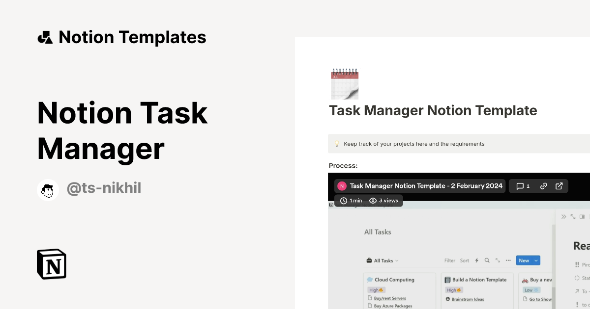 Notion Task Manager Template | Notion Marketplace