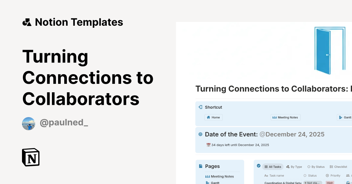 Turning Connections to Collaborators Template by Sungmin Kim | Notion ...