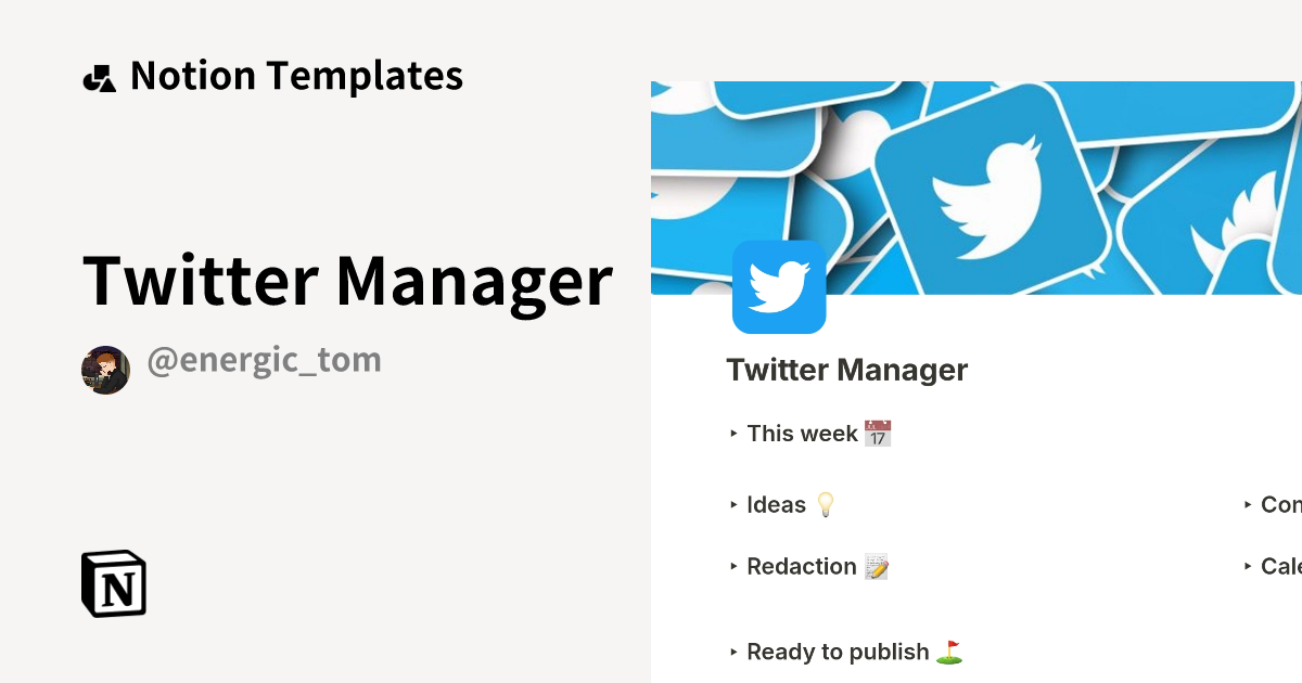 Twitter Manager Template | Notion Marketplace