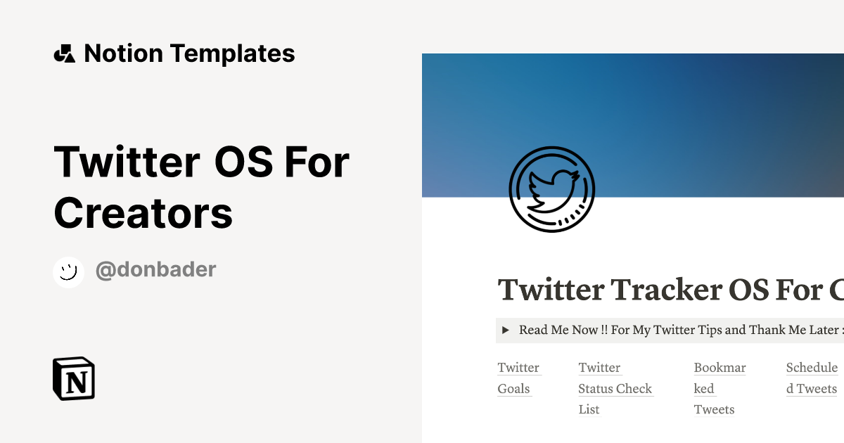 Twitter OS For Creators Template | Notion Marketplace