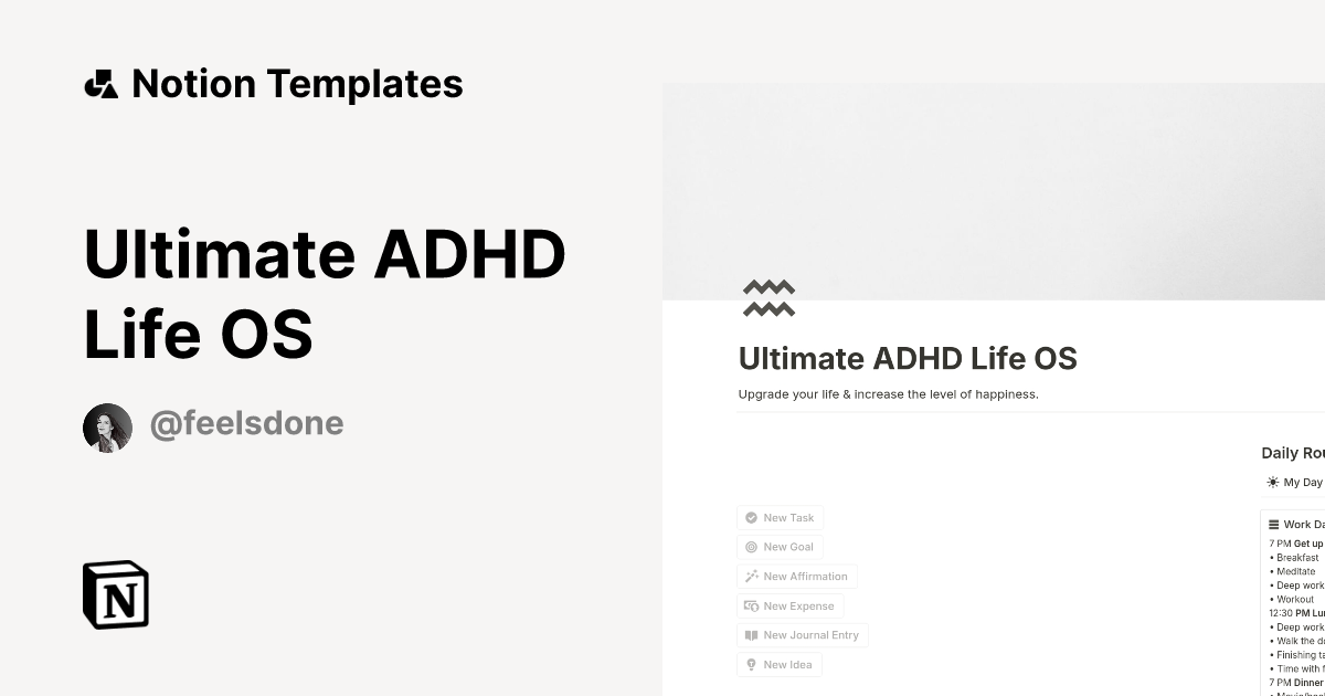 Ultimate ADHD Life OS Template | Notion Marketplace