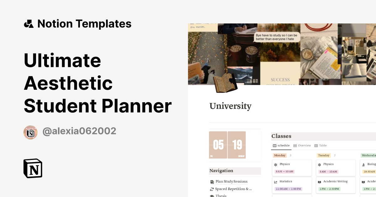 Ultimate Aesthetic Student Planner Template | Notion Marketplace