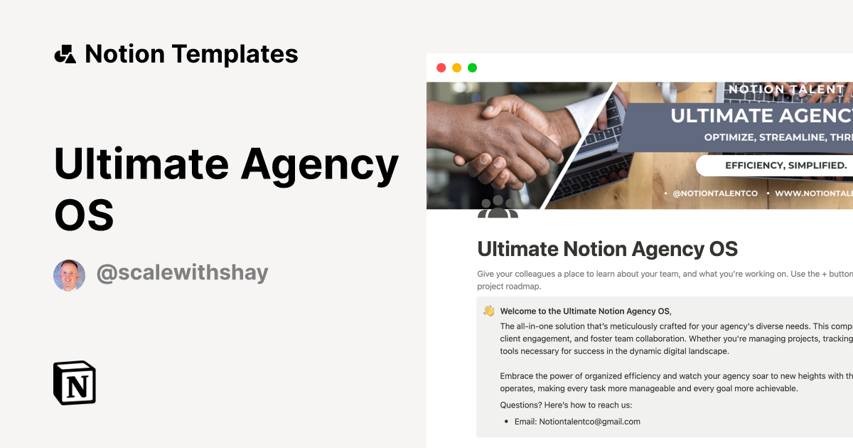 Ultimate Agency OS Template by Shay Campbell (Notion Talent co ...