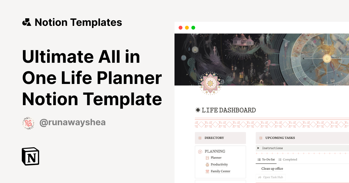 Ultimate All in One Life Planner Notion Template Template by ...