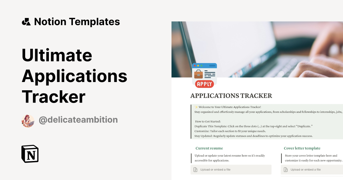Ultimate Applications Tracker Template Notion Marketplace