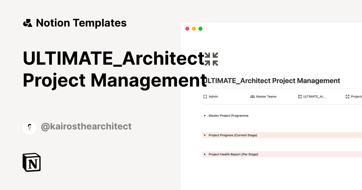 ULTIMATE_Architect Project Management Template | Notion Marketplace