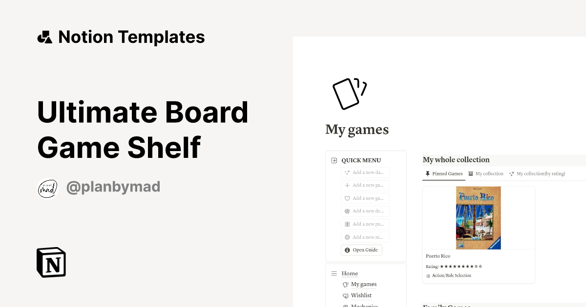 Ultimate Board Game Shelf Template | Notion Marketplace