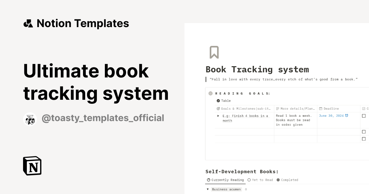 Ultimate book tracking system Template | Notion Marketplace