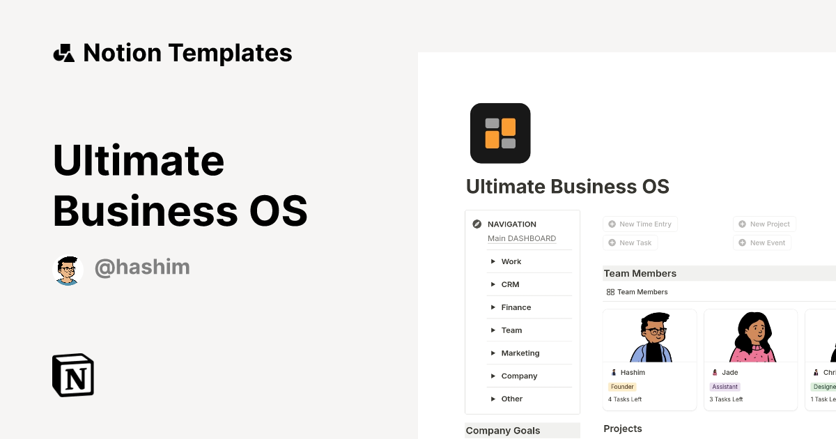 Ultimate Business OS Template by Hashim Sultan | Notion Marketplace