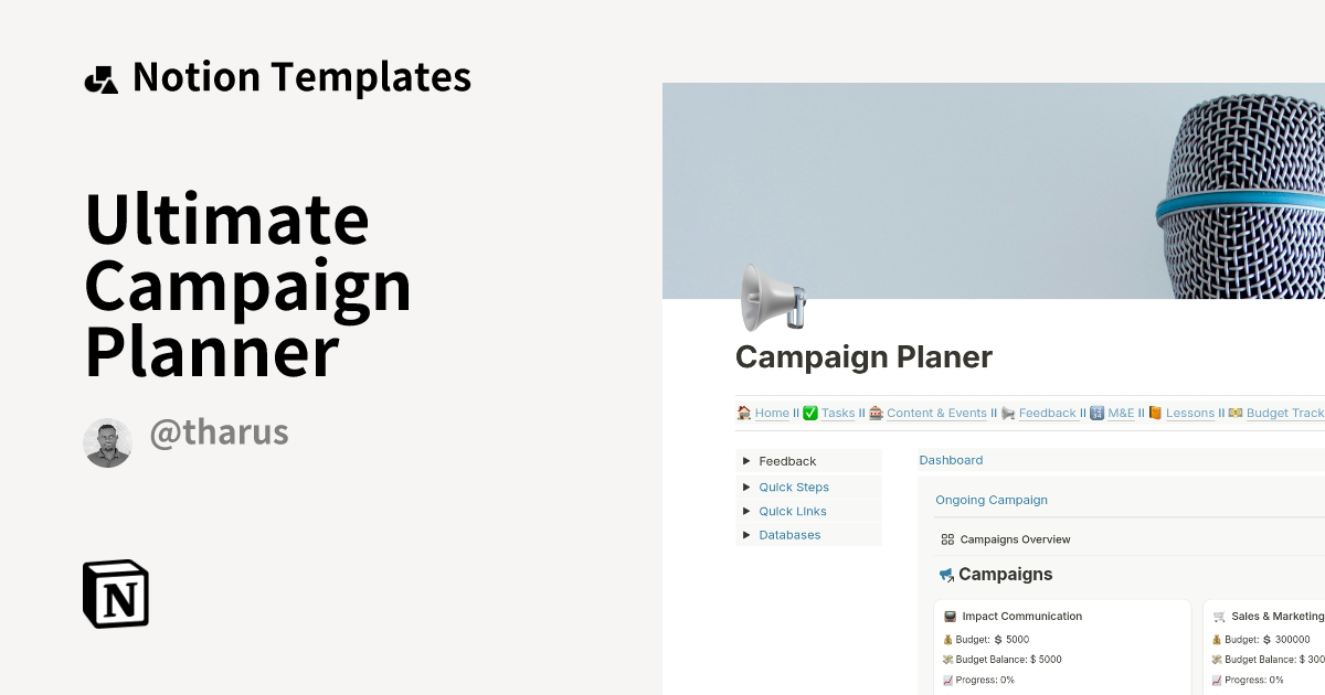 Ultimate Campaign Planner Template | Notion Marketplace